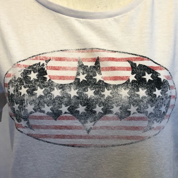 Batman | Tops | Batman Shirt Patriotic Batman Logo Medium | Poshmark